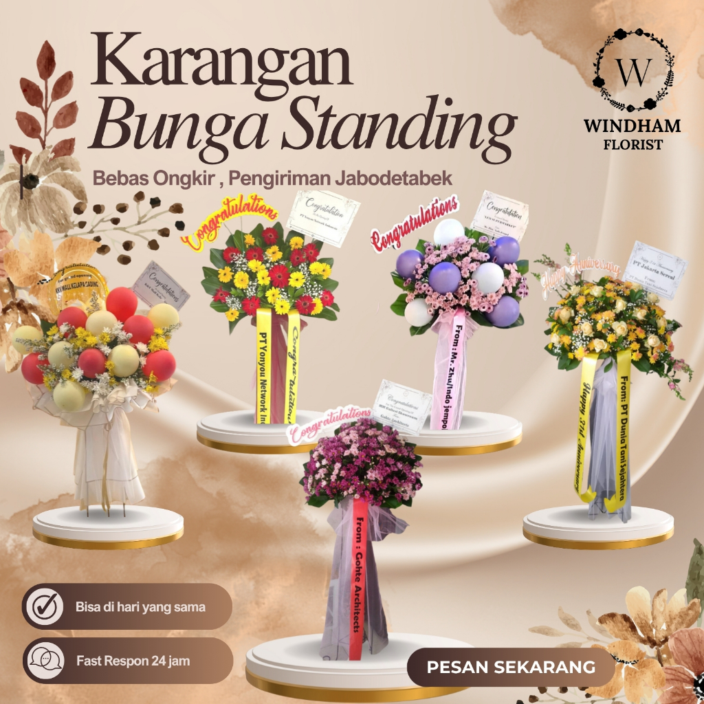 Jual Karangan Bunga Standing Flower Request Warna Congratulations Duka ...