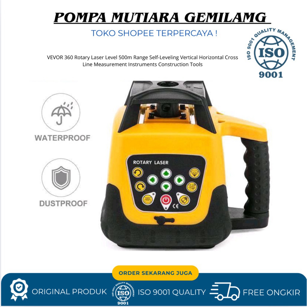 Jual VEVOR 360 Rotary Laser Level 500m Range Self-Leveling Vertical ...