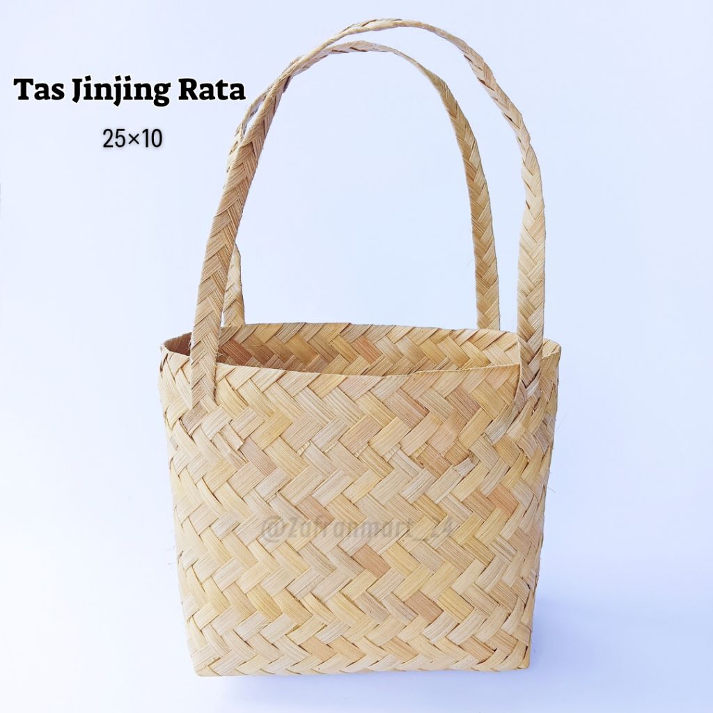 Jual Kerajinan Anyaman Bambu Tas Jinjing Model Rata Besek Souvenir ...