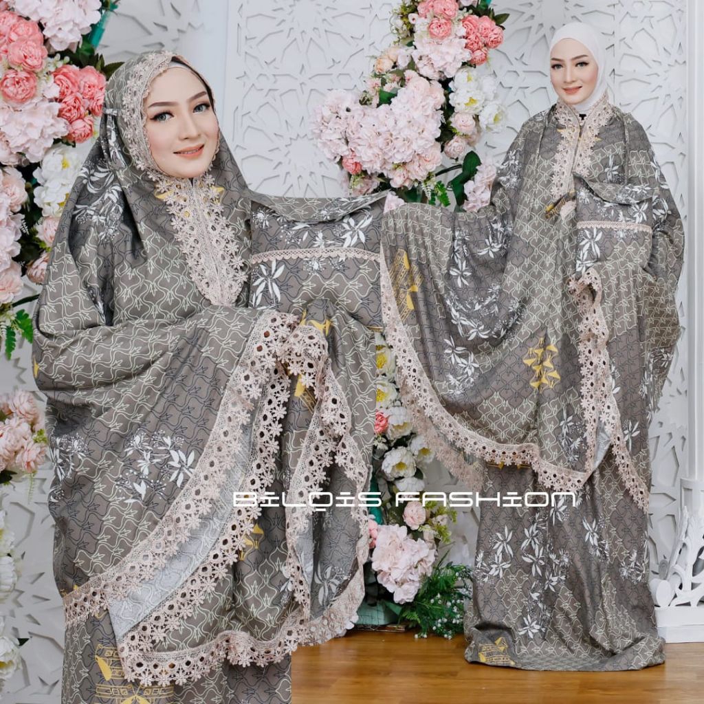 Jual Mukena Dewasa FAIRUZ 2in1 Resleting Bahan katun Motip poly Mikro ...