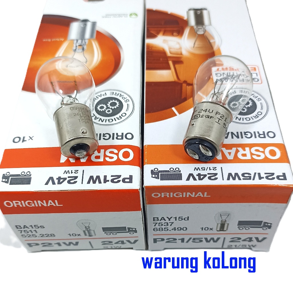 Jual OSRAM 24v P21 21 5 Watt Besar 1 2 Piting bohlam bola lampu mobil ...