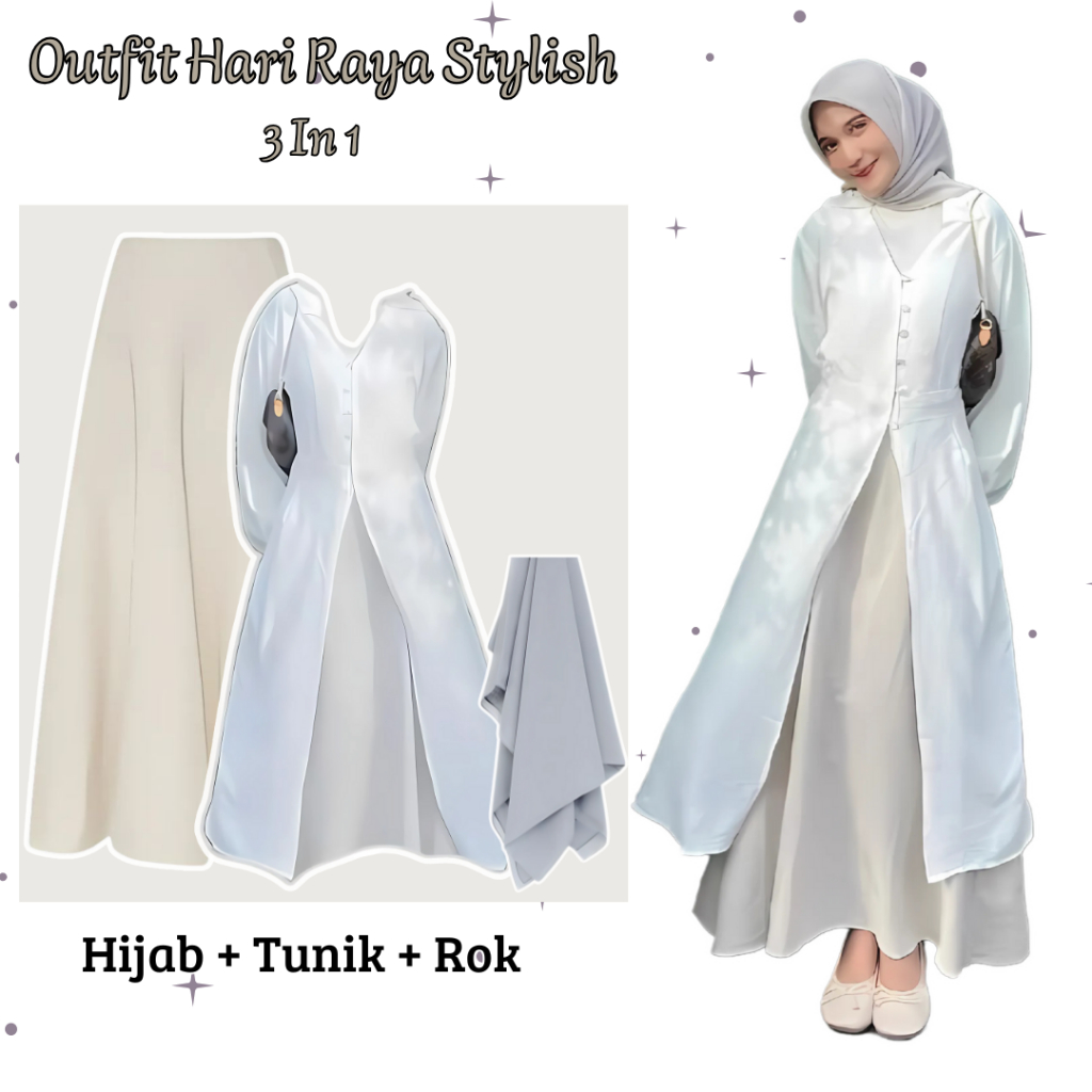 Jual Outfit Lebaran 2025 Setelan Tunik dan Rok cocok buat Hari Raya ...