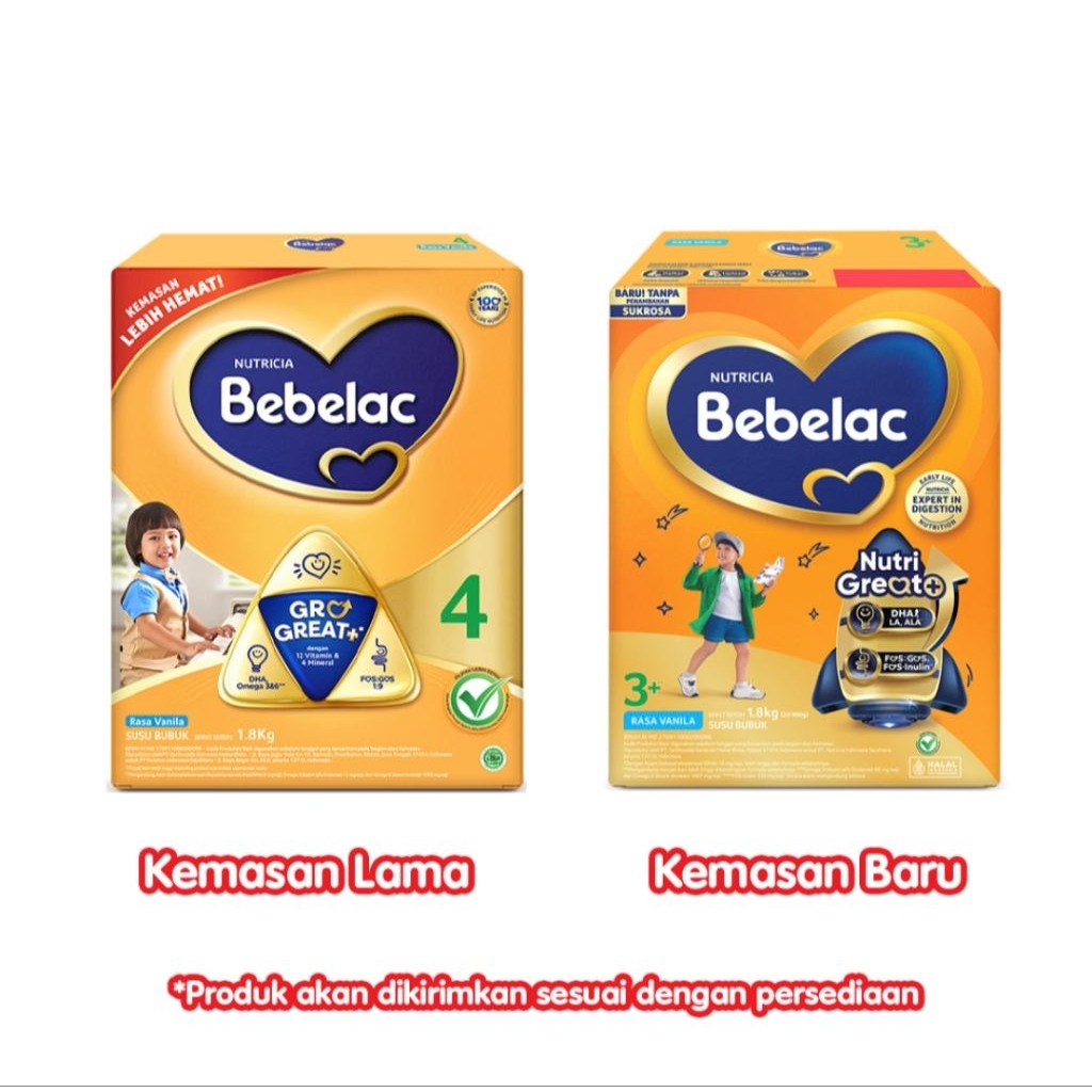 Jual Bebelac 4/3+ GroGreat+ Susu Bubuk Pertumbuhan Anak Vanila 3-5 ...