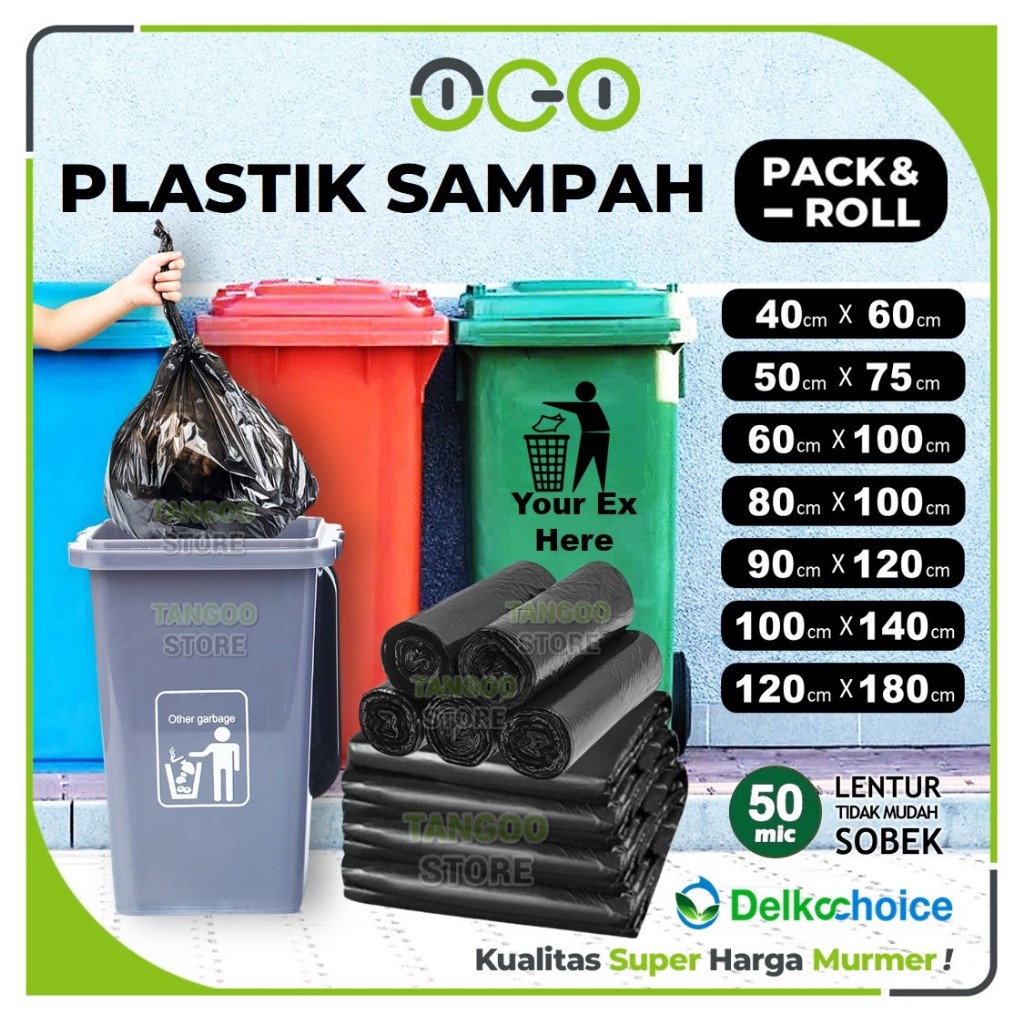 Jual Trash Garbage Bag Delkochoice Hitam PACK dan ROLL / Kresek Kantong ...