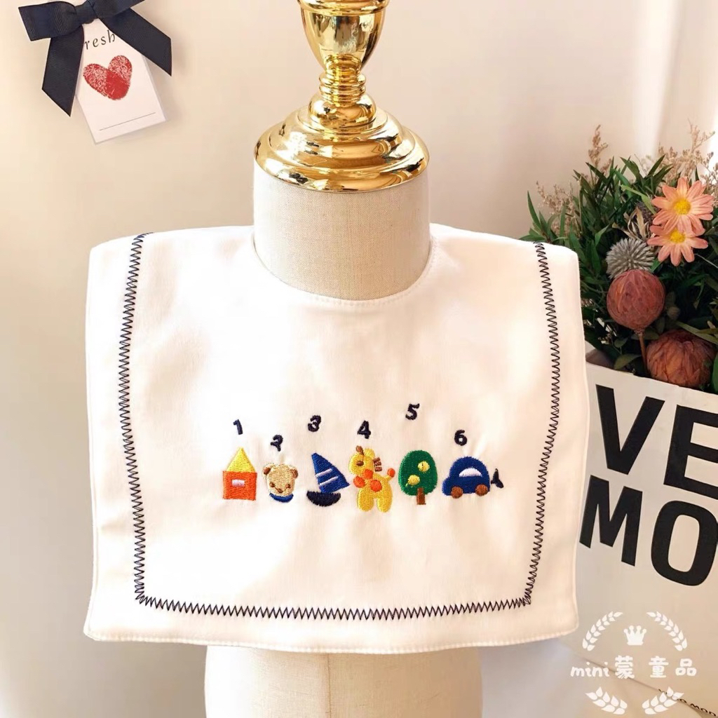 Jual Korean Bib Baby cotton/ Celemek air liur bayi / Slabber bayi ...