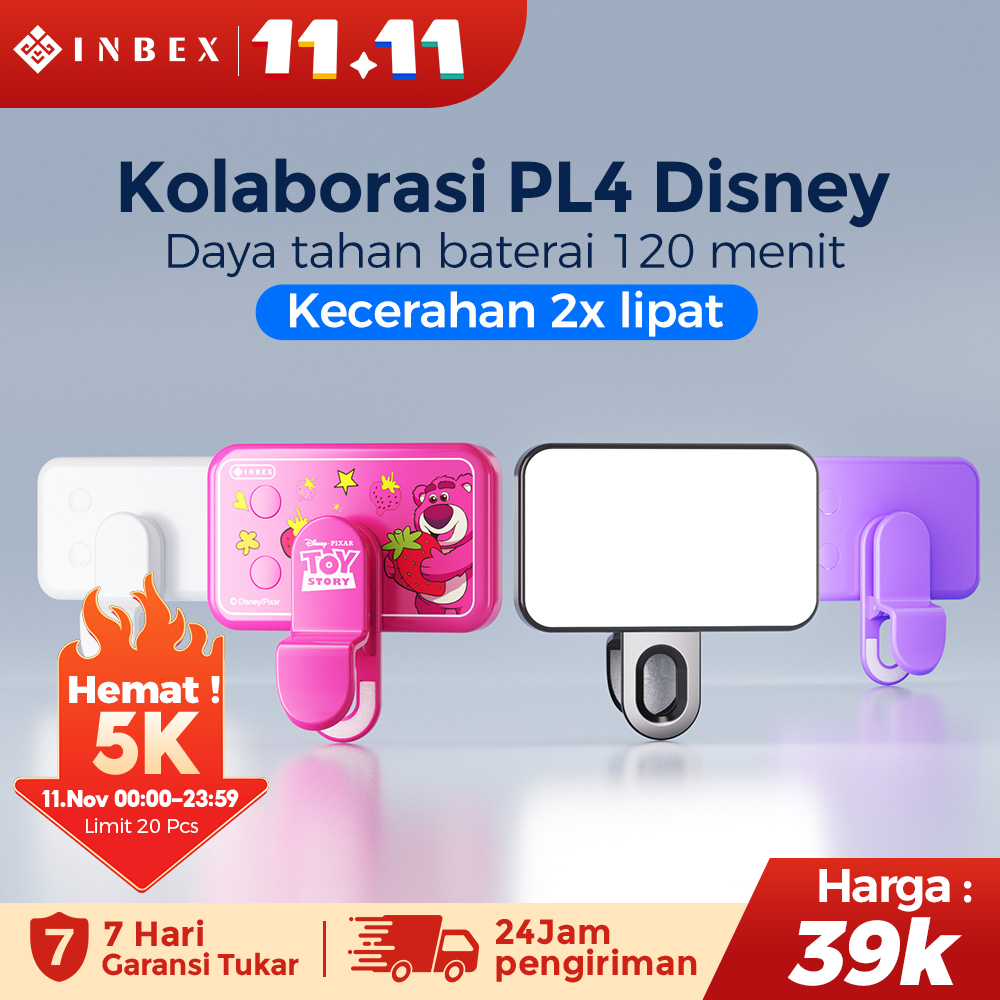 Jual INBEX PL4 Lampu Mini Selfie Lotso LED Light Mobile Phone Portable Lamp Clip Untuk Camera ...