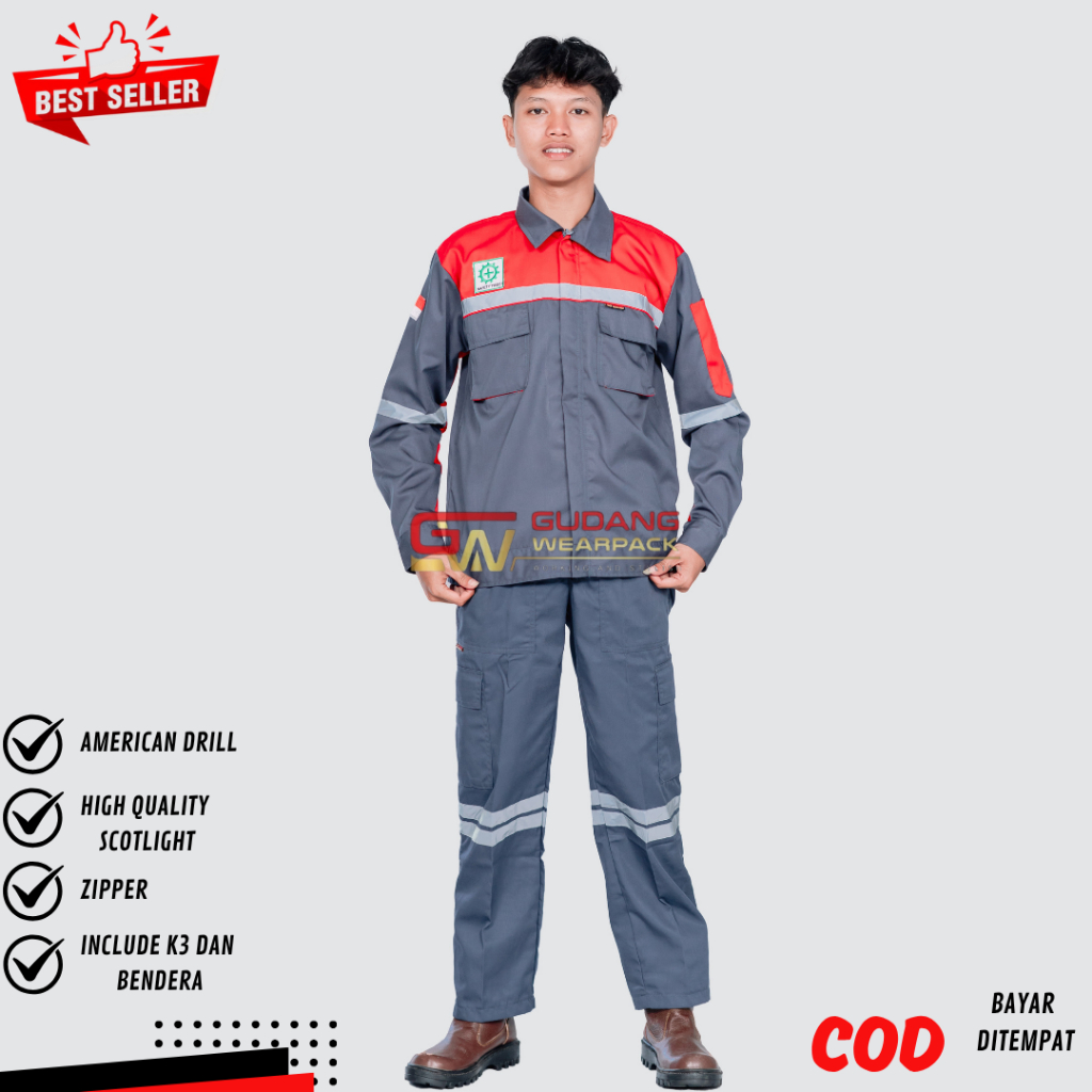 Jual Wearpack Setelan Baju Kerja Atasan Lengan Panjang Warna Anu ...