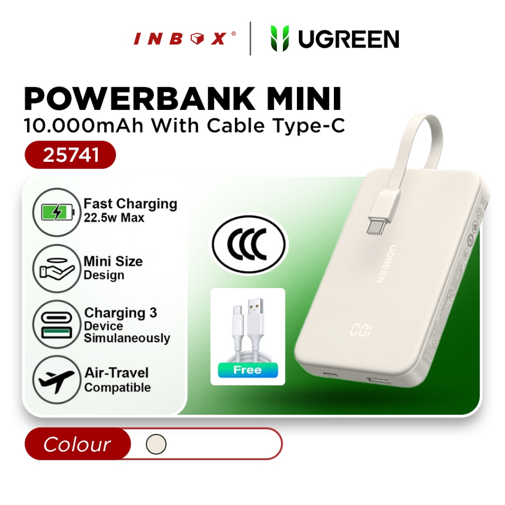 Jual [CCC] UGREEN Power Bank 10.000mAh PD QC 3.0 Fast Charging 20W LED ...