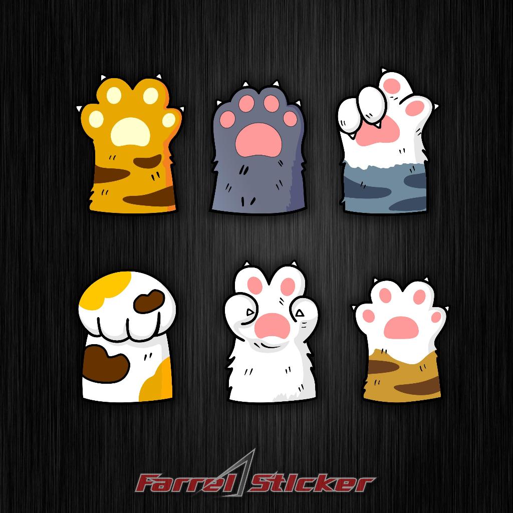 Jual Stiker Kaki Kucing Sticker Kitten Cat Pow Lucu Kaca Mobil Motor HP ...