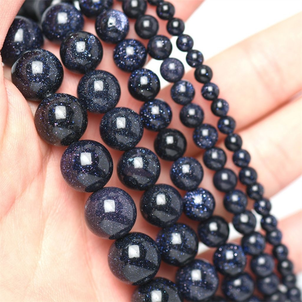 Jual Manik Batu Alam Blue Sand Stone 4mm 6mm 8mm 10mm 12mm 14mm ...