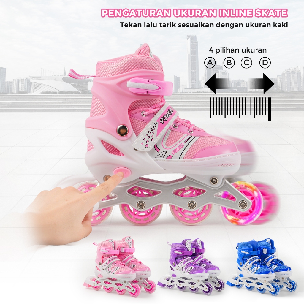 Jual Sepatu roda anak murah perempuan/laki laki dan deker inline skate ...