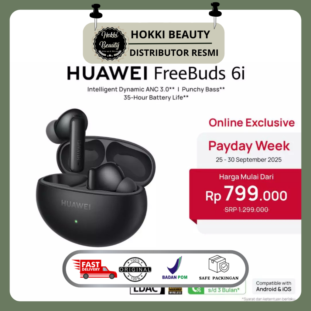 Jual HUAWEI FreeBuds 6i TWS | Intelligent Dynamic ANC 3.0 | Punchy Bass ...