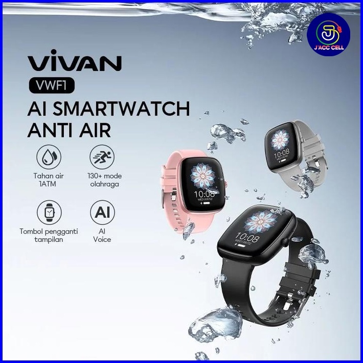 Jual Smartwatch VIVAN VWF1 1ATM Waterproof AI Voice Bluetooth Call 130 ...