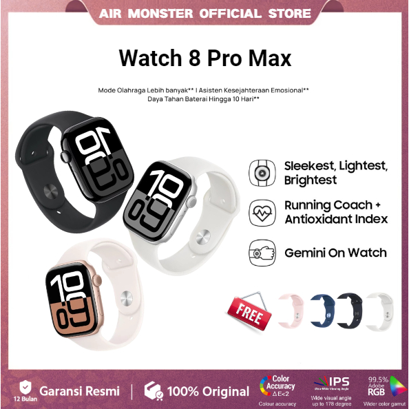 Jual AIR MONSTER Series 8 Pro Max SmartWatch 2.1 inci HD AMOLED Display ...