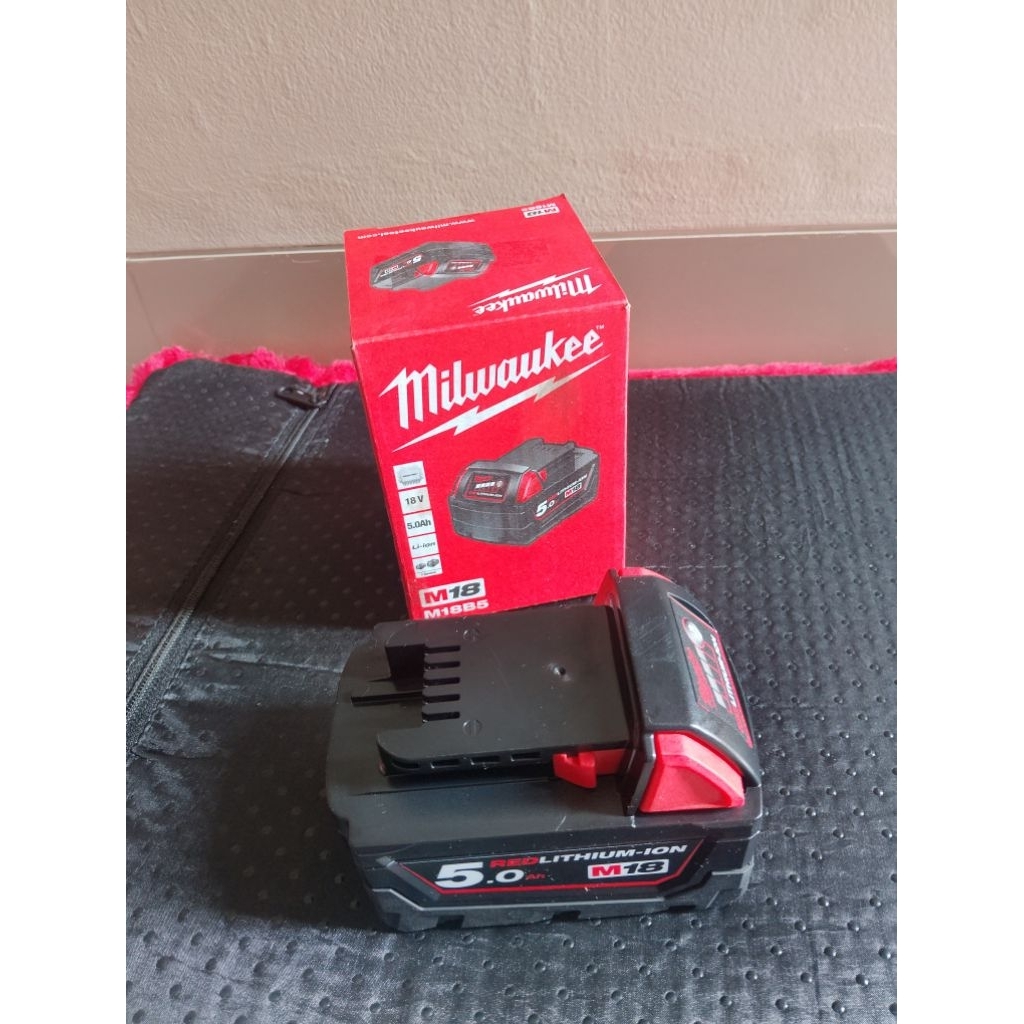 Jual Milwaukee Battery M18 5.0Ah B5 - (Battery Pack Only) | Shopee ...