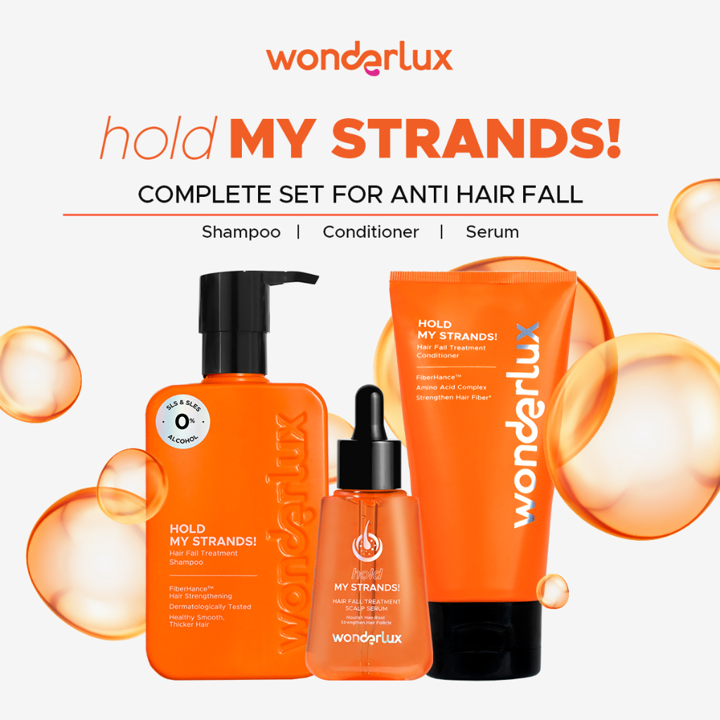 Jual [Complete Set Anti Hair Fall] Wonderlux Hold My Strands! Shampoo ...