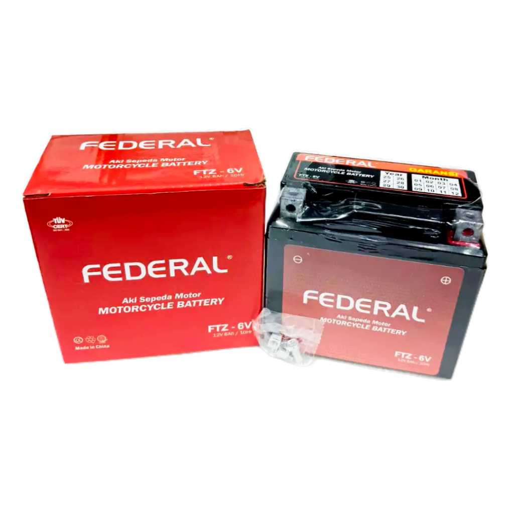 Jual AKI FEDERAL FTZ-6V FTZ6V VARIO 125 150 - SATRIA FU - PCX - CB150R ...