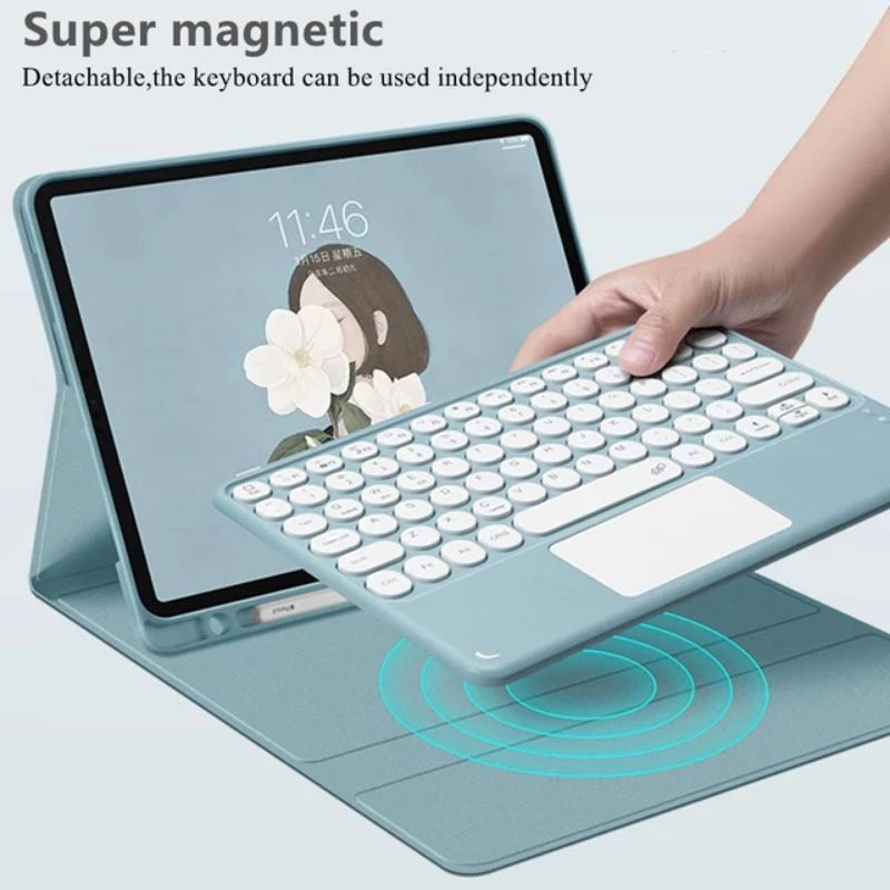 Jual Flip Smart Keyboard Touchpad Trackpad Macaron Samsung Tab A11 8.7 ...