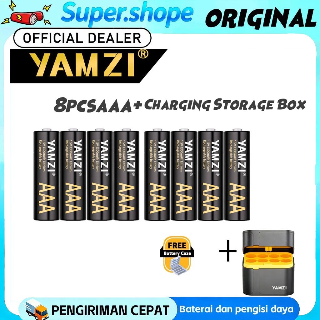 Jual YAMZI Rechargeable AA AAA Batteries - 3700mAh/1300mAh High ...