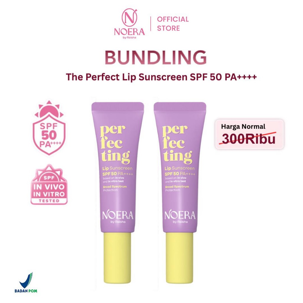 Jual Noera 2 Pcs Lip Sunscreen SPF 50 PA++++ | Lip Sun Protect | Plump ...