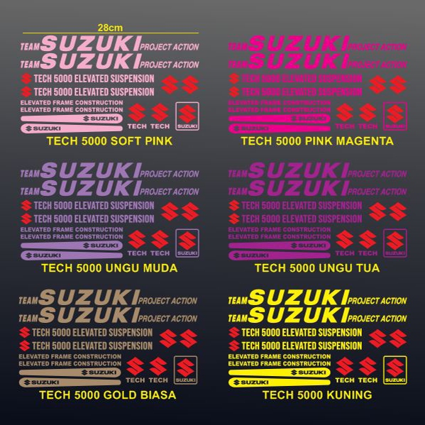 Jual Cutting Sticker Sepeda SUZUKI TECH 5000 Stiker Bike Team Suzuki ...