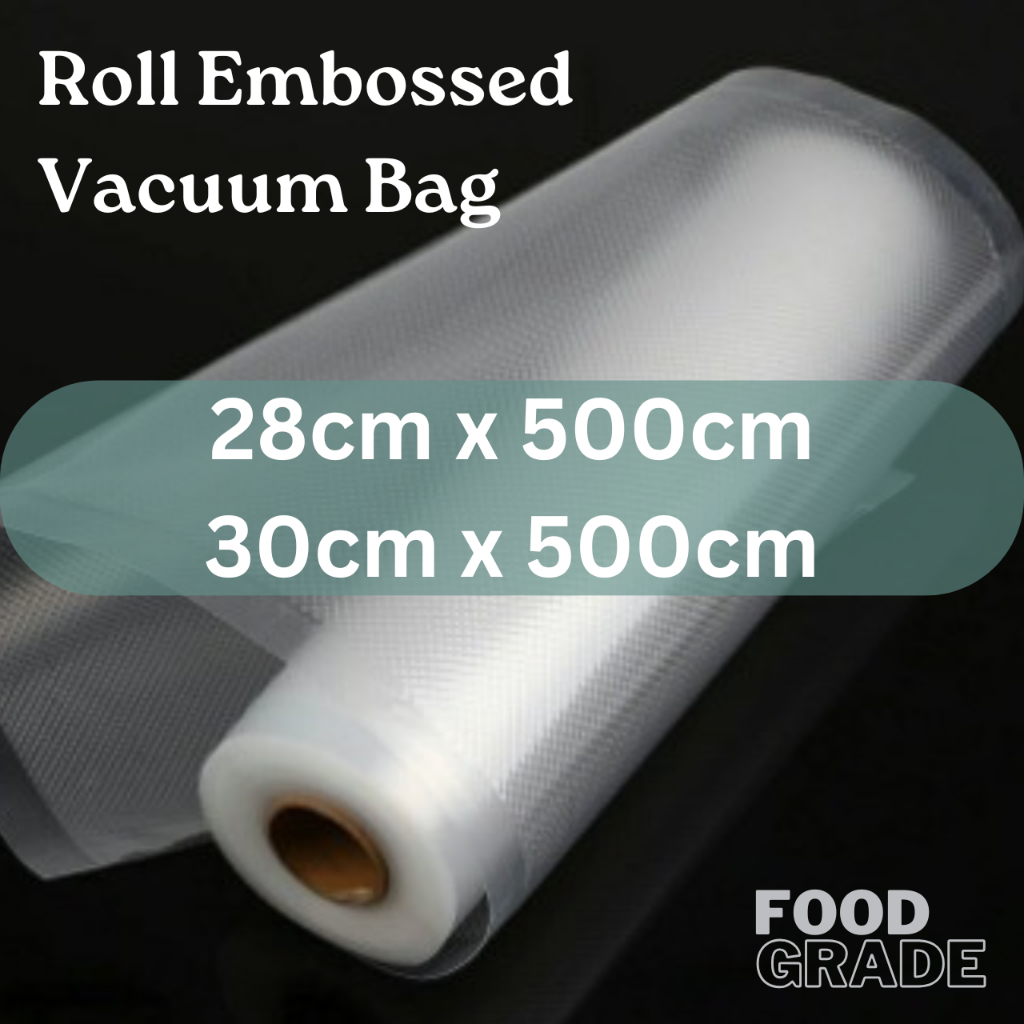 Jual Plastik Vakum Emboss untuk Makanan Roll Vacum 5 Meter Emboss ...
