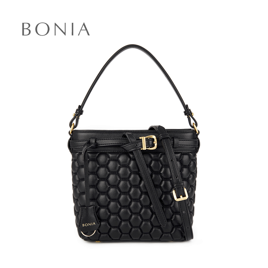 Jual Bonia - Madeline Monogram Bucket Bag Black | Shopee Indonesia