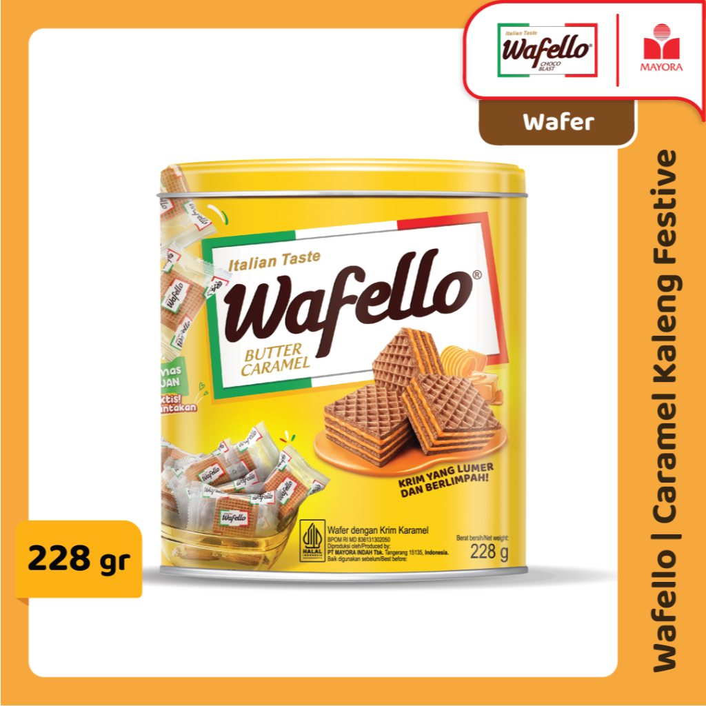 Jual Wafer Wafello Butter Caramel Kaleng Festive | Shopee Indonesia