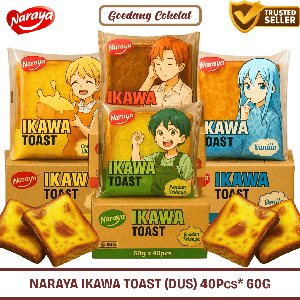Jual NARAYA IKAWA TOAST Roti Panggang Rasa Coklat, Keju, Srikaya Pandan ...