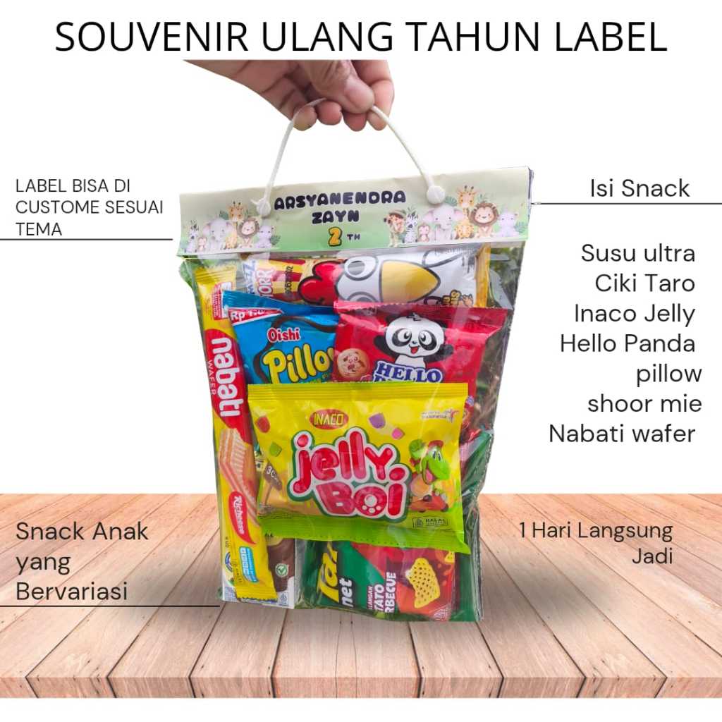 Jual Paket Snack ulang tahun anak free label Snack ultah | Shopee Indonesia