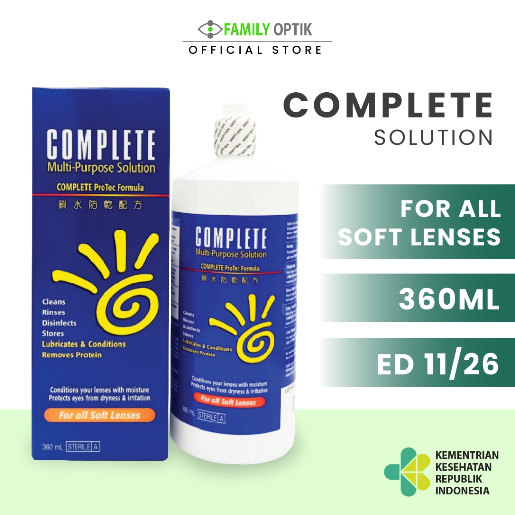 Jual Complete 360ml Cairan Pembersih Softlens Multi Purpose Air Cuci ...
