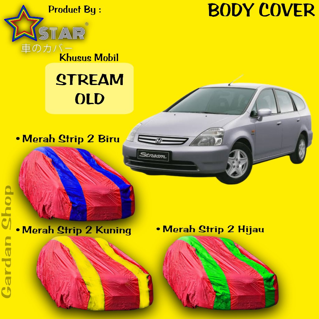 Jual Sarung Mobil STREAM OLD Merah Strip 2 Kombinasi Body Cover Merah ...