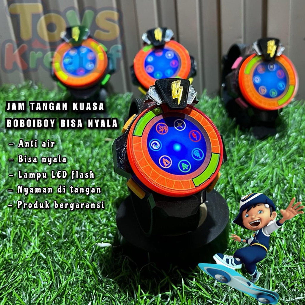 Jual jam karakter kuasa boboiboy anti air bisa nyala | jam tangan sport ...