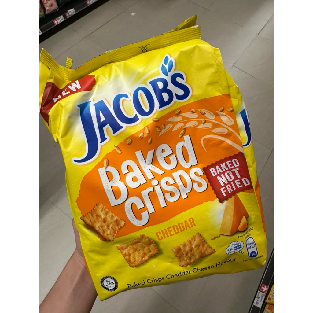 Jual Jacobs Baked Crisps Sour Cream & Onion, Cheddar premium crackers ...