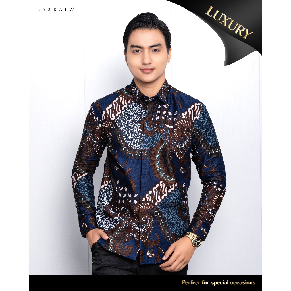 Jual Laskala Batik Premium Elora Kemeja Batik Pria Slimfit Lengan ...