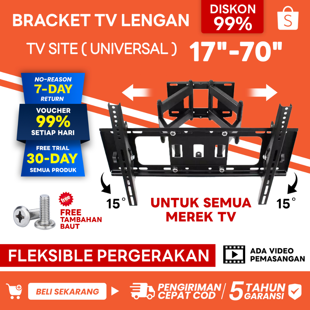 Jual Bracket TV 17-70 inch Bracket tv led kuat Kapasitas beban yang ...