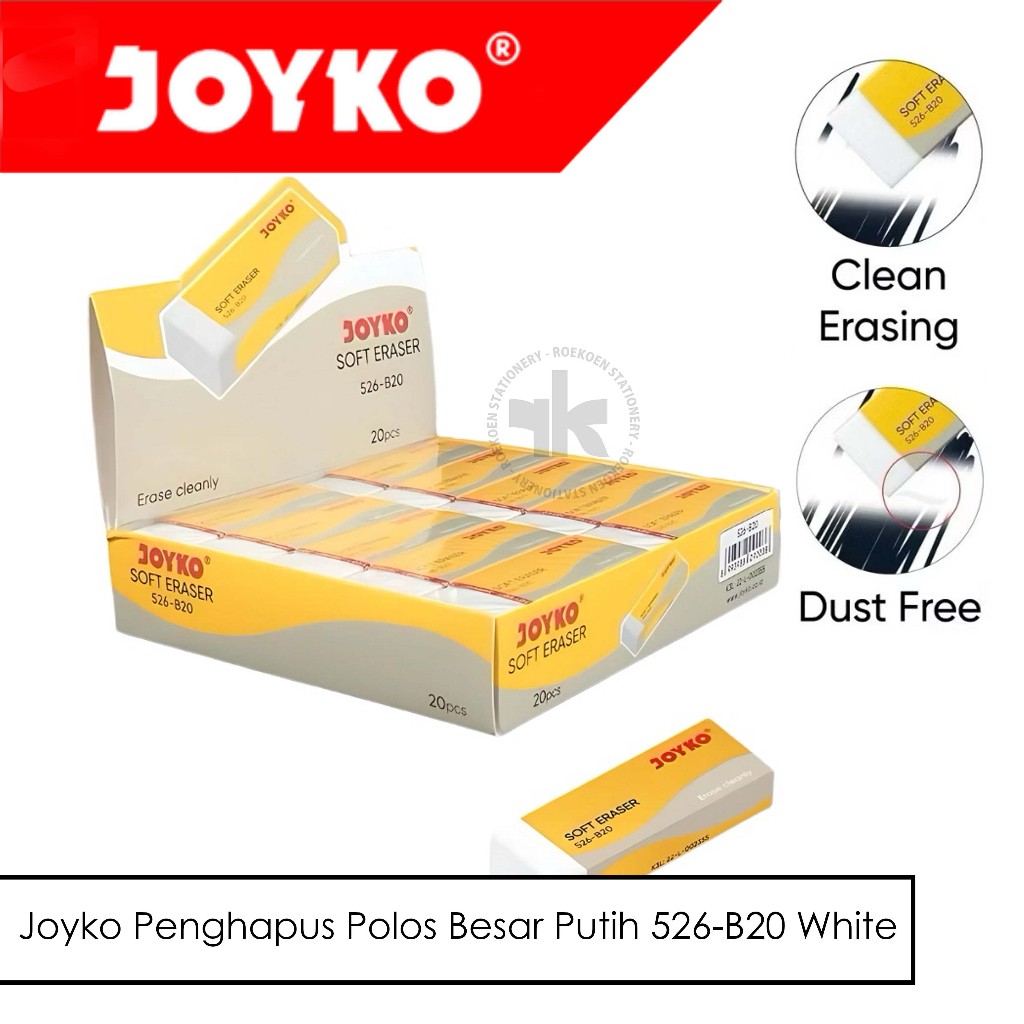 Jual Joyko Penghapus Polos Besar Putih 526-B20 White | Shopee Indonesia