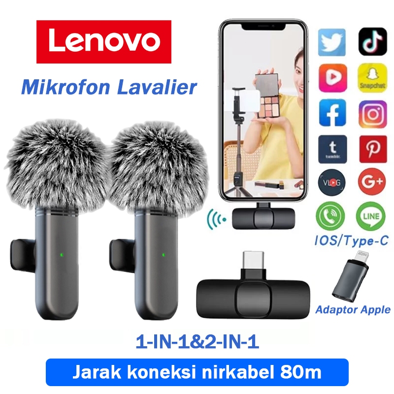 Jual Garansi 5 tahun 2 In 1 Single Dual Wireless Microphone Clip On Mic ...