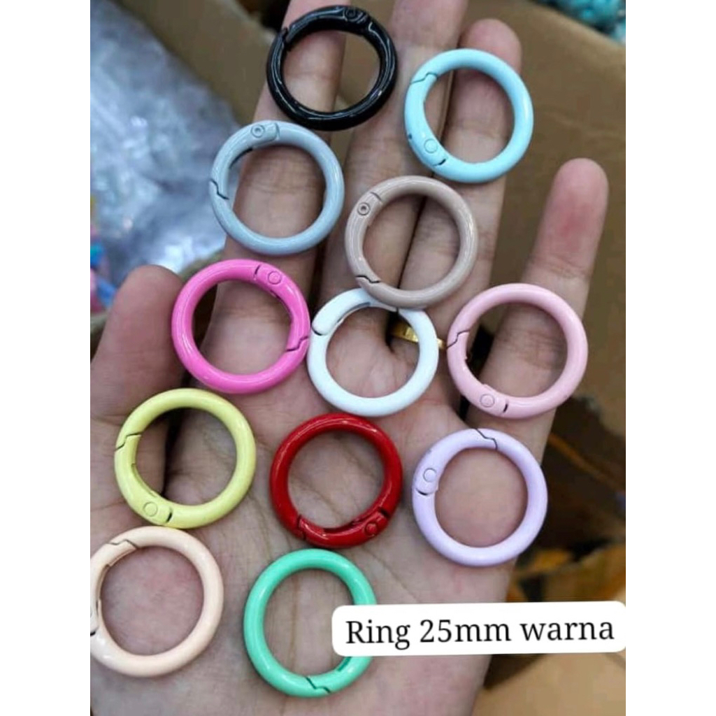 Jual [25 pcs] ring GANCI BULAT 25mm per warna pilih varian / bahan ring ...