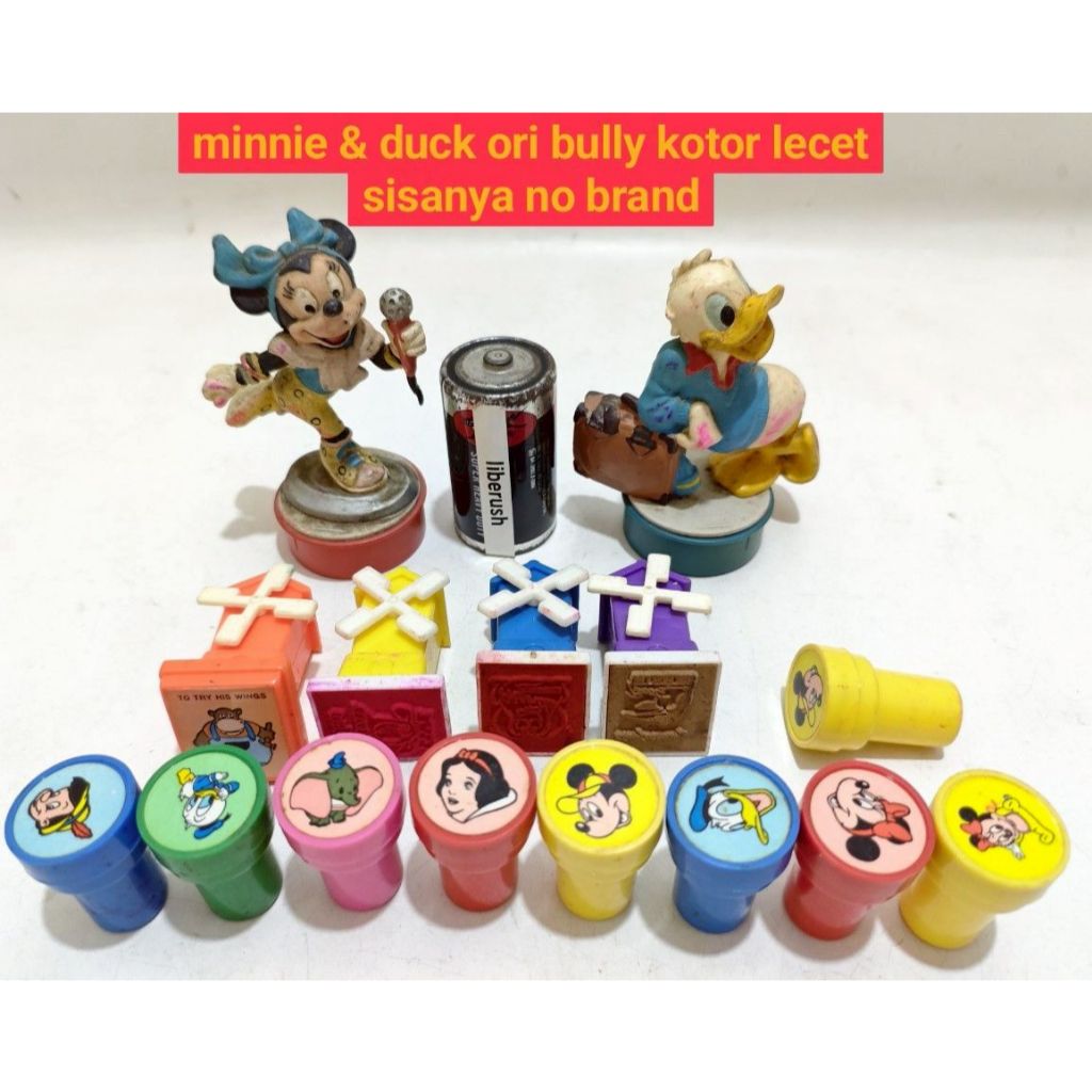 Jual Set bully disney mickey mouse minnie donald duck figure stamp 3d ...