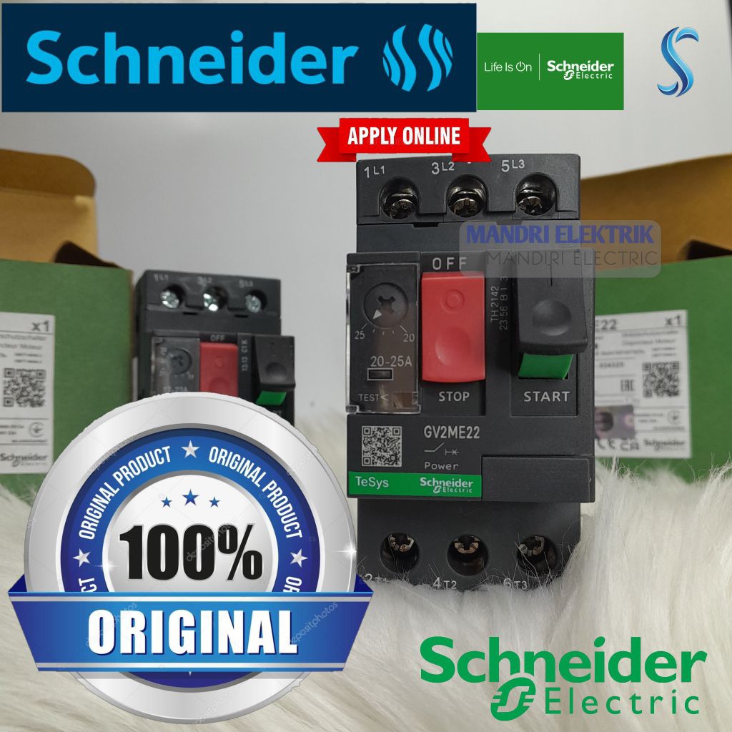 Jual Schneider GV2ME22 20-25A MOTOR CIRCUIT BREAKER SCHNEIDER original ...