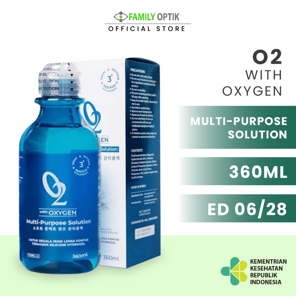 Jual O2 360ml Air Perendam Contact Soft Lense Multi Purpose Solution ...