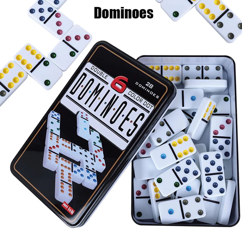 Jual Batu Game Gaple 28PCS Batu Domino Kartu Domino Game Kotak Kaleng ...