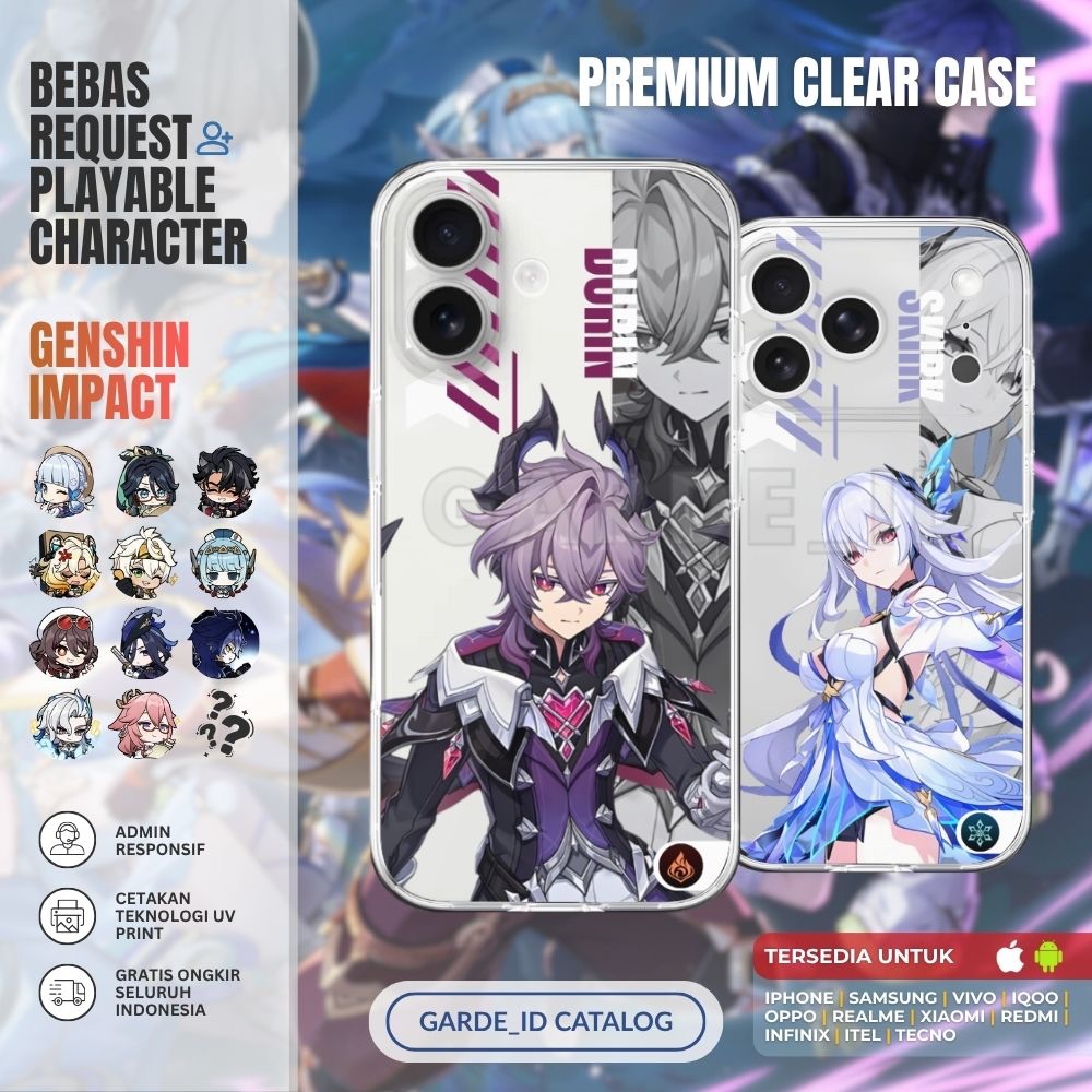 Jual Custom Clear Case Genshin Impact – Softcase Transparan – Bebas ...