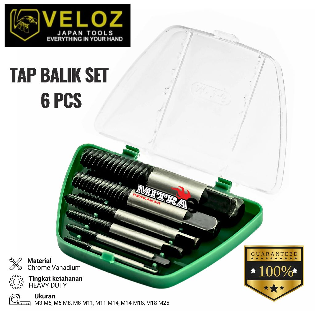 Jual Tap Balik Set 6 Pcs M3-M25 | Screw Extractor Pembuka Baut Patah ...