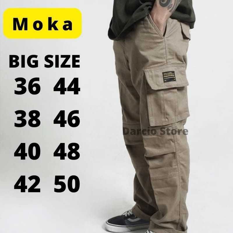 Jual Celana Cargo Jumbo Panjang Pria Katun Melar | Shopee Indonesia