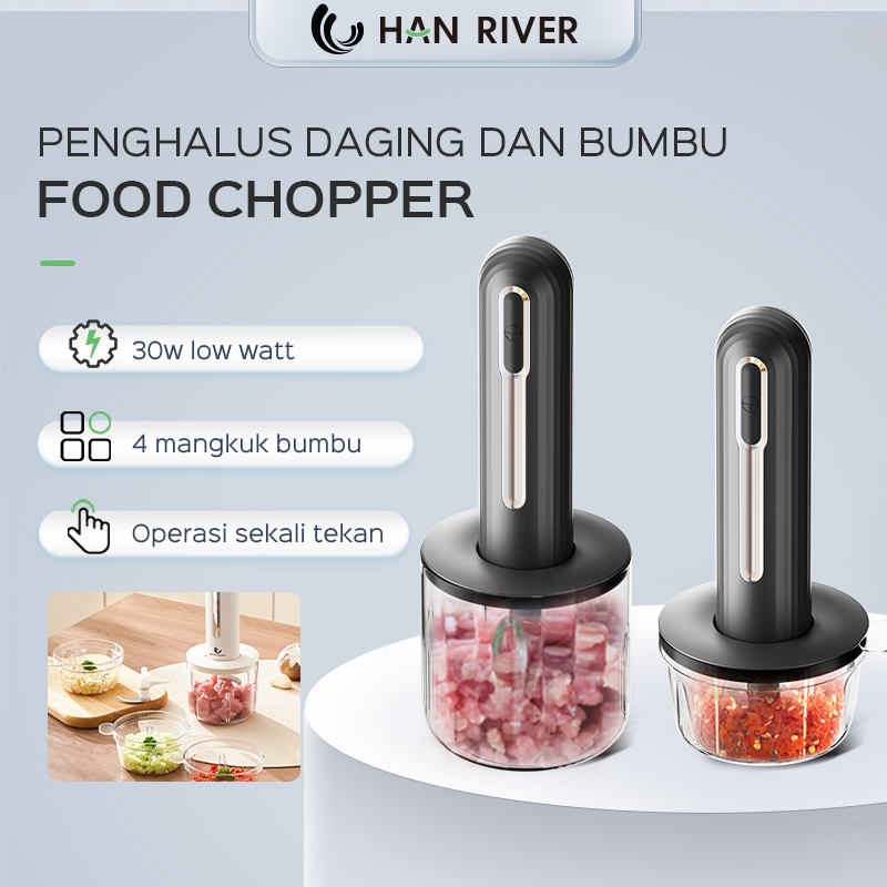 Jual HAN RIVER Blender 30w Low watt Chopper Tanpa Kabel (400ml + 3× ...
