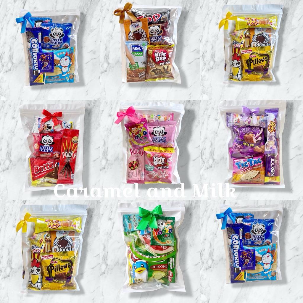 Jual Bingkisan Snack WARNA WARNI Hampers Gift Snack murah isi 8, Paket ...