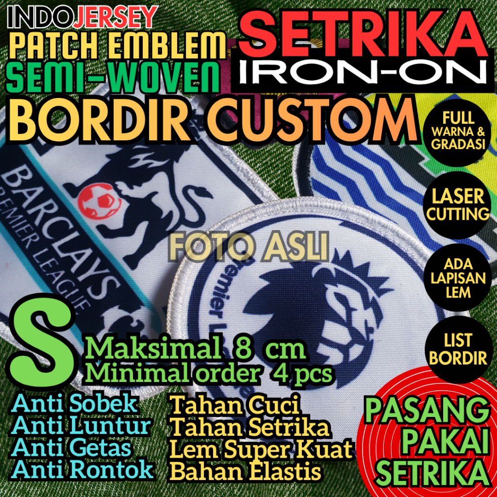 Jual Patch Badge Emblem Custom Logo Kaos Baju Jersey Setrika Iron On ...