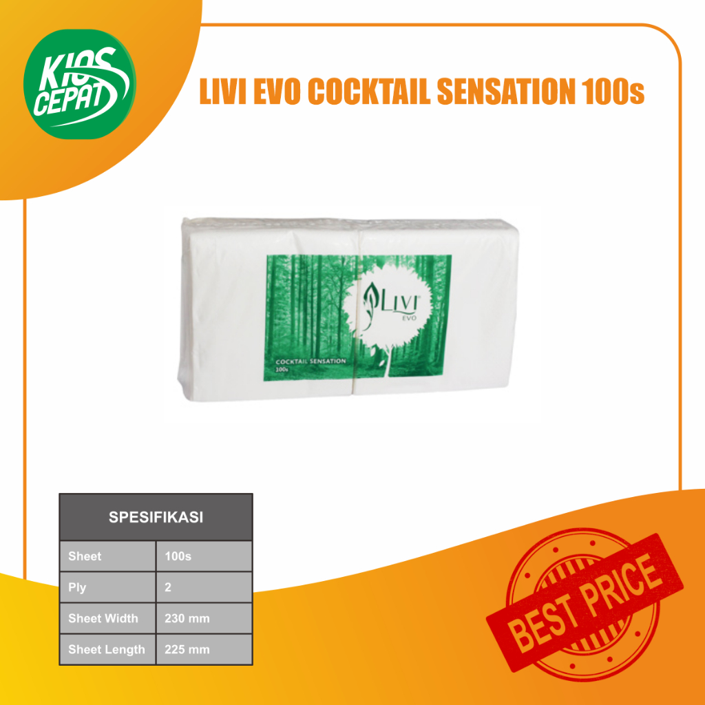 Jual Tissue LIVI EVO Premium Napkin Cocktail Sensation 100's | Shopee ...
